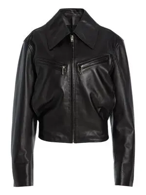 LEMAIRE Boxy Leather Jacket - Black