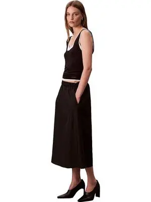 Calvin Klein Nylon Midi Skirt - Black