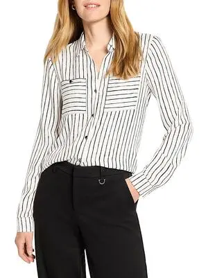 NIC+ZOE Mini Painted Stripe Shirt - White Multi