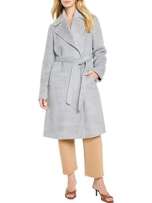 NIC+ZOE Belted Wrap Coat - Light Grey