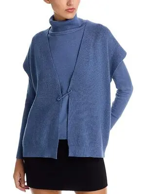 SIONI Turtleneck And Vest Set - Heather Denim