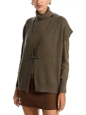 SIONI Turtleneck And Vest Set Heather Lichen Green