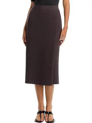 SIONI Faux Wrap Midi Skirt - Heather Pinecone