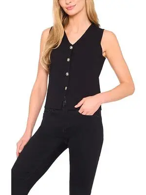 CECE DUPRAZ Jewel Button Vest - Rich Black