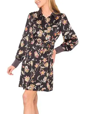 CECE DUPRAZ Tie Waist Shirtdress - Rich Black