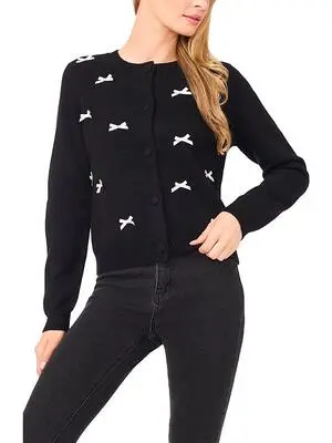 CECE DUPRAZ Ribbon Applique Cardigan - Rich Black