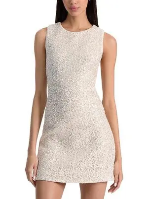 Alice + Olivia Cade Embellished Sleeveless Dress - Off White