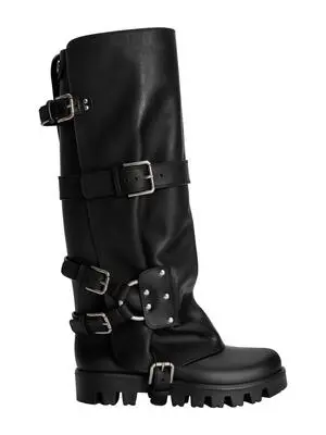 Dolce & Gabbana Boots In Rubber And Calfskin - Black