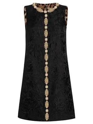 Dolce & Gabbana Brocade A-line Dress - Black