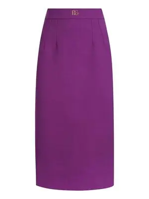 Dolce & Gabbana Wool Crêpe Sheath Skirt - Purple