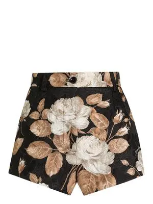Dolce & Gabbana Vintage Rose- Brocade Shorts - Print