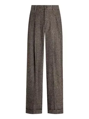 Dolce & Gabbana Alpaca Blend Glen Plaid Trousers - Multicolor