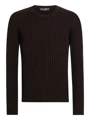 Dolce & Gabbana Ribbed Wool Pullover - Brown