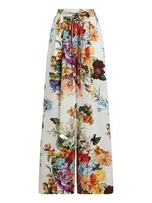 Dolce & Gabbana Flower Bouquet Poplin Trousers - Print