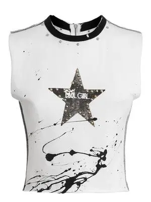 Dolce & Gabbana Jersey Sleeveless T-shirt With Print - Multicolor