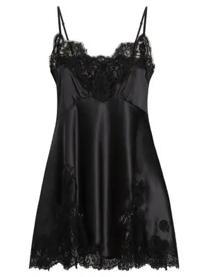 Dolce & Gabbana Stretch Satin Loose Fit Dress - Black
