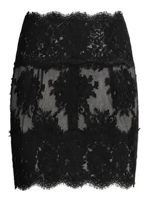 Dolce & Gabbana Mini Chantilly Lace Skirt - Black