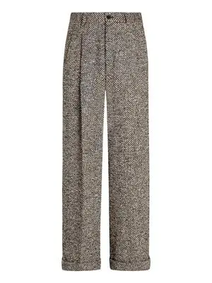 Dolce & Gabbana Wool Blend Dotted Trousers - Multicolor