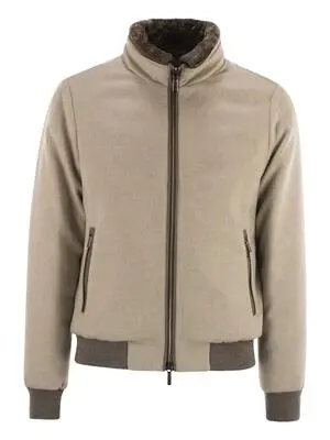 MOORER Bellati-ls9 Padded Bomber Jacket - Light Beige