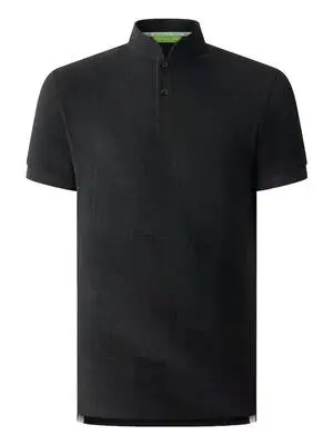 Shanghai Tang Jacquard Mandarin-collar Polo Shirt - Grey