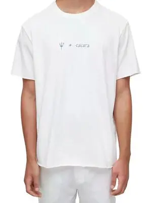 OSKLEN Trident Graphic Raw-edge T-shirt - White