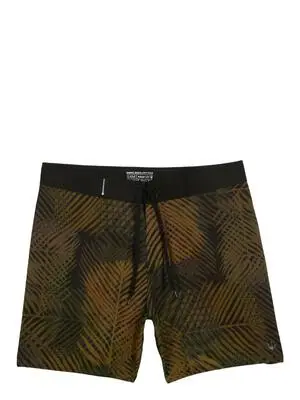 OSKLEN Palm-tree Print Swim Shorts - Brown