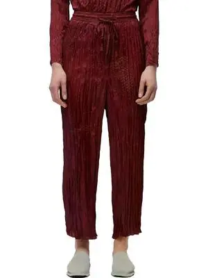 OSKLEN Wrinkled-effect Satin Trousers - Red