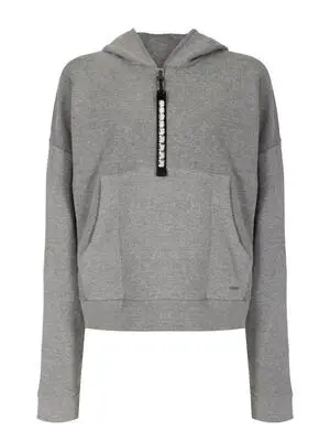 OSKLEN Crystal-embellished Half-zip Hoodie - Grey