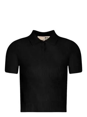 OSKLEN Tricot-knit Polo Top - Black