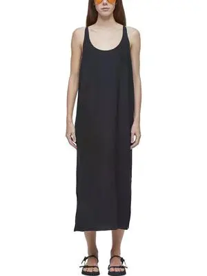 OSKLEN Longui Silk Maxi Slip Dress - Black