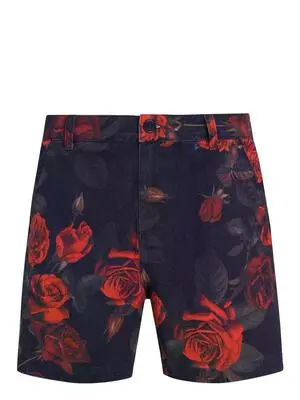 OSKLEN Floral-print Tailored Shorts - Black