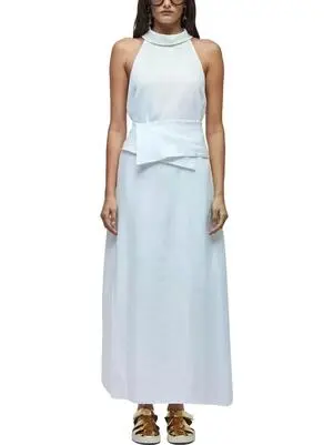 OSKLEN Halterneck Belted Dress - White