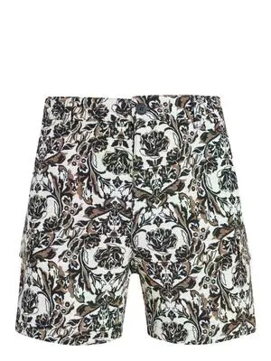 OSKLEN Floral-print Textured Shorts - Black