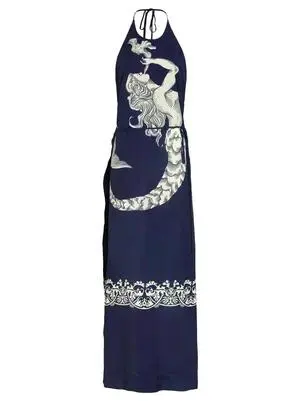 OSKLEN Printed Sleeveless Maxi Dress - Blue