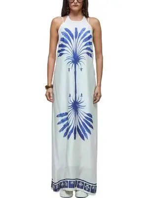 OSKLEN Palm-tree Print Maxi Dress - White