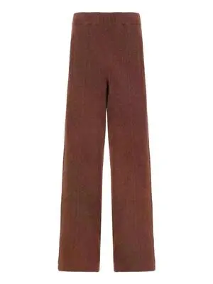 LANEUS Knitted Wide-leg Trousers - Brown