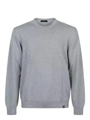 FAY Crew-neck Wool Sweater - Grey