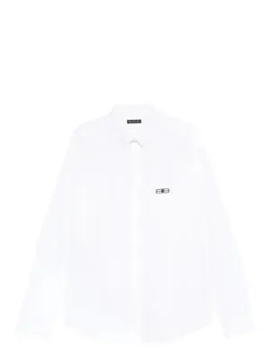Balenciaga Logo-embroidered Long-sleeve Shirt - White