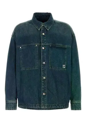 WOOYOUNGMI Logo-plaque Denim Shirt - Blue