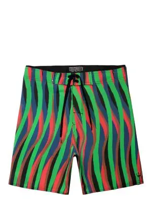OSKLEN Stripe-pattern Swim Shorts - Black