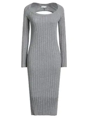 HAVEONE Midi Ribbed-knit Bodycon Dress - Grey