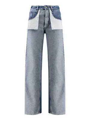 MAISON MARGIELA Straight Leg Jeans With Reverse Pockets - Blue