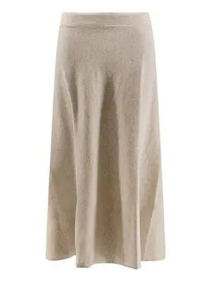 LISA YANG Torie Cashmere Flared Skirt - Beige