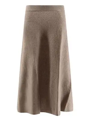 LISA YANG Torie Cashmere Flared Skirt - Brown