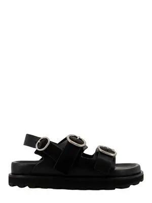 JIL SANDER Leather Sandals - Black