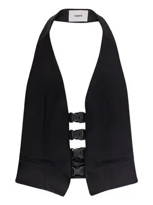 Coperni Buckle Detailed Satin Vest - Black
