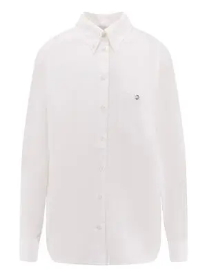 Coperni Boyfriend Popeline Cotton Shirt - White