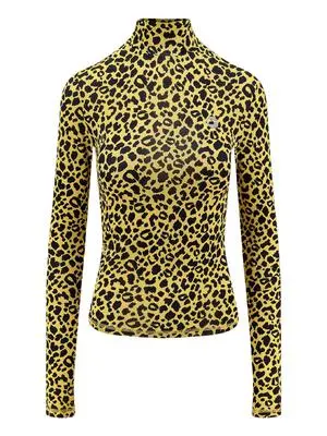 Coperni Knitted Second Skin Viscose Top - Animal Print
