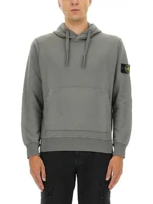 Stone Island Fleece Hoodie - Grey