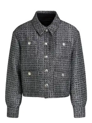 Maje Sequin-embellished Metallic Tweed Jacket - Black